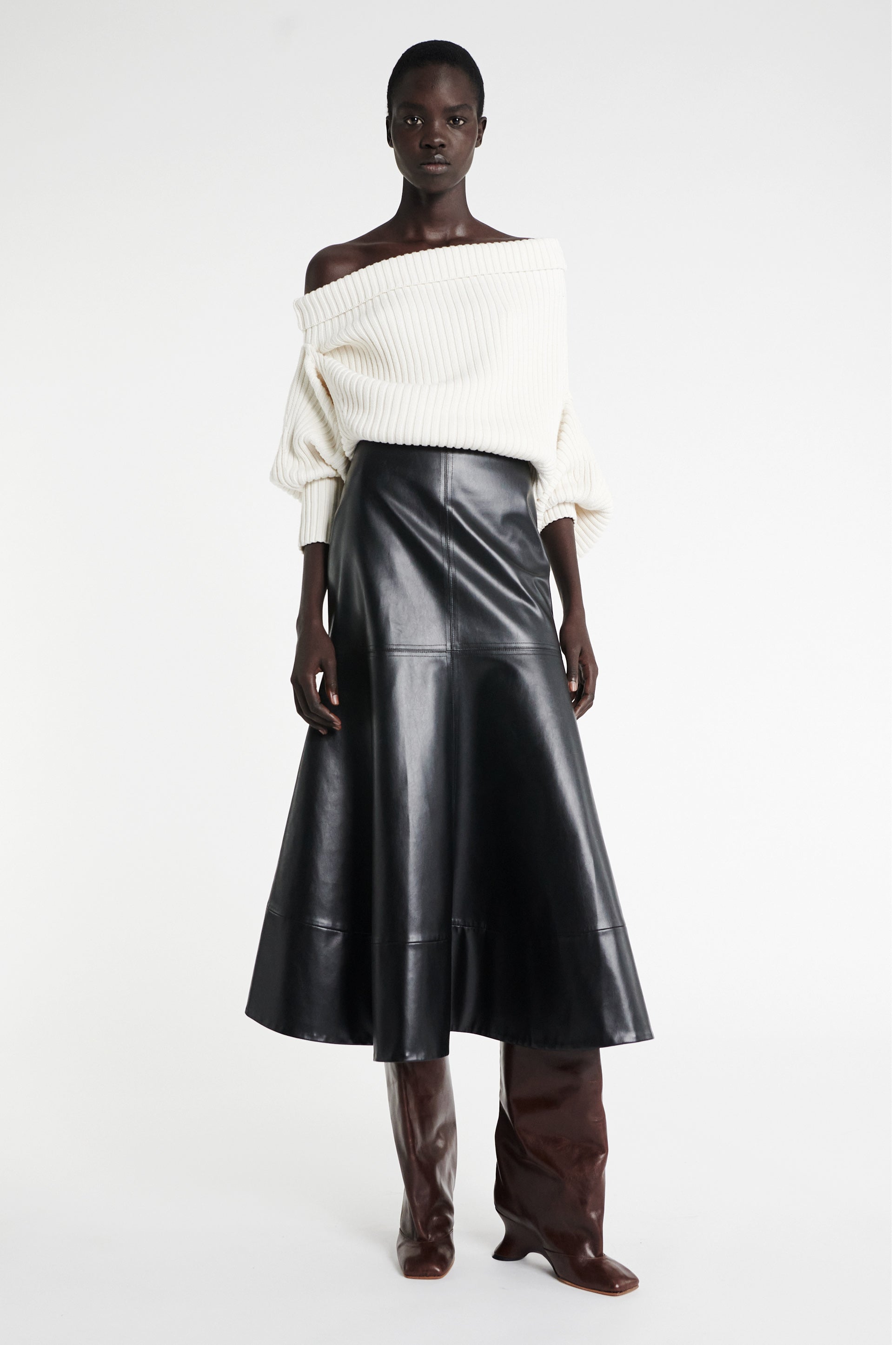 Flared Hem Skirt Black | Luxury Womenswear | A.W.A.K.E MODE – A.W.A.K.E ...