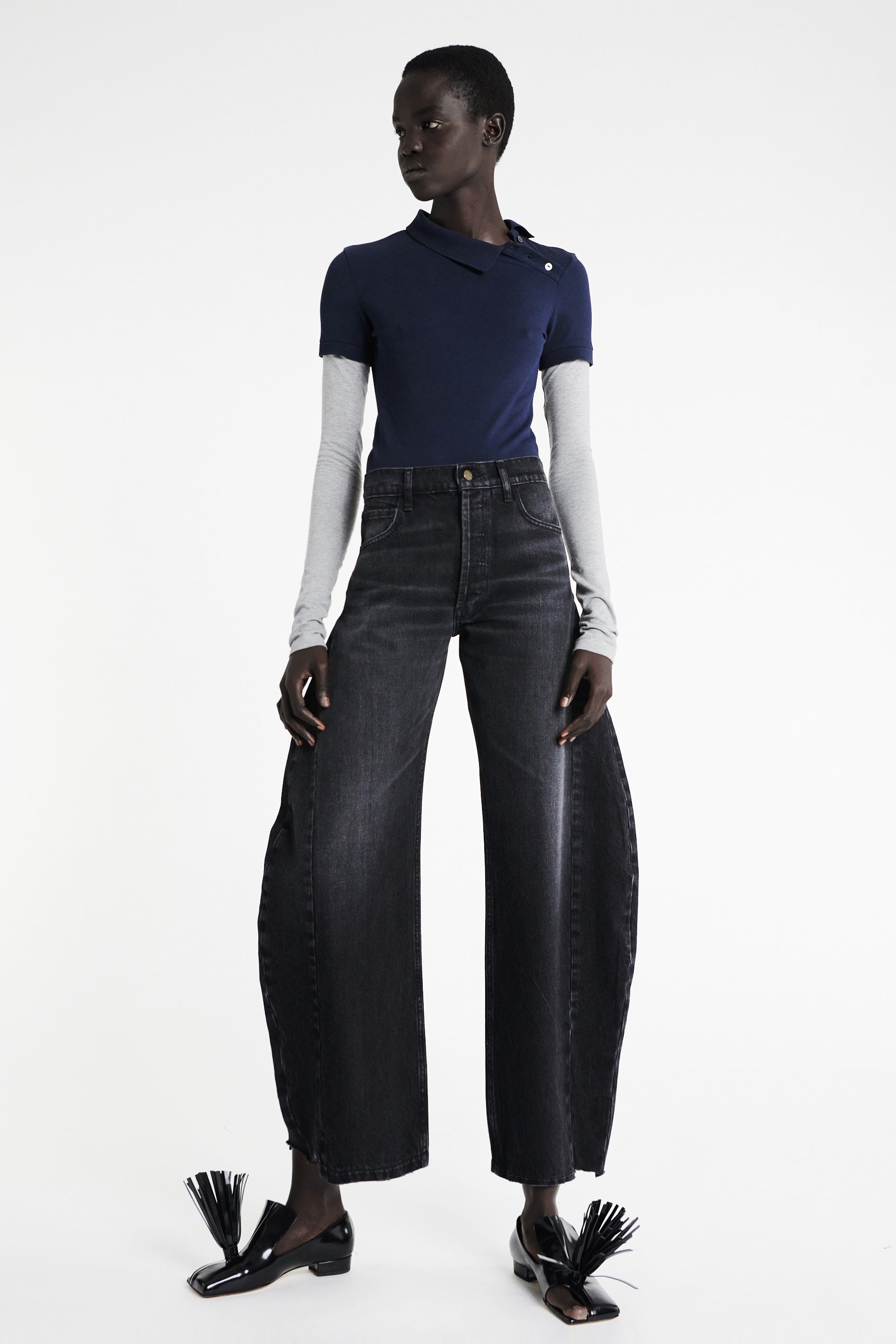 Black Jeans With Inserts Washed Black | Luxury Womenswear | A.W.A.K.E ...