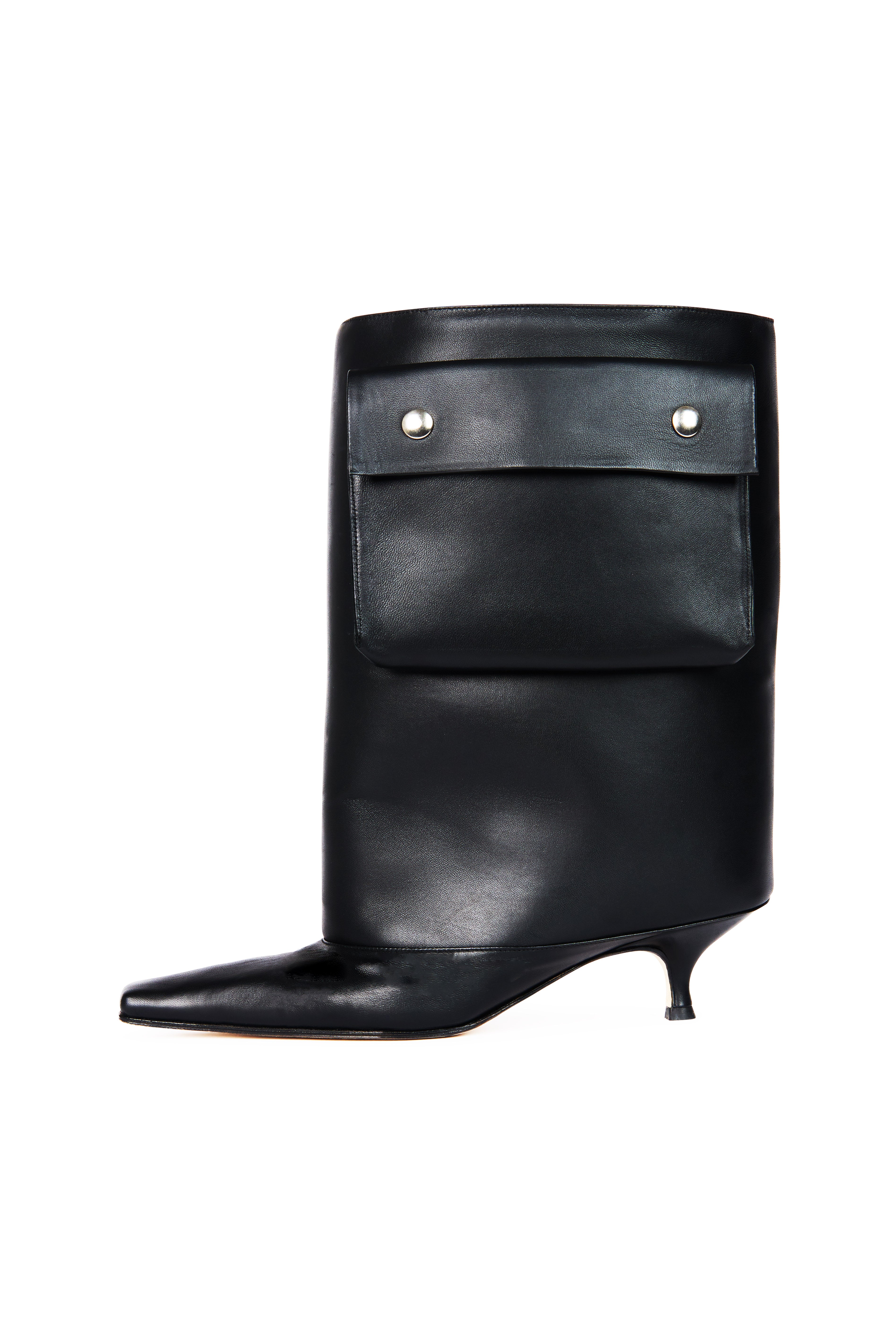 Dana Tasca Kitten Heel Cylinder Boots Pocket Black | Luxury Womenswear ...